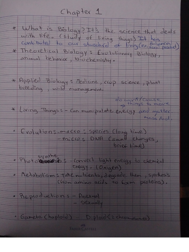 Bio Notes Exam 1 | PDF
