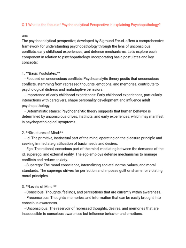 Psych Disorder Unit 2 Q&A | PDF | Id | Neurotransmitter