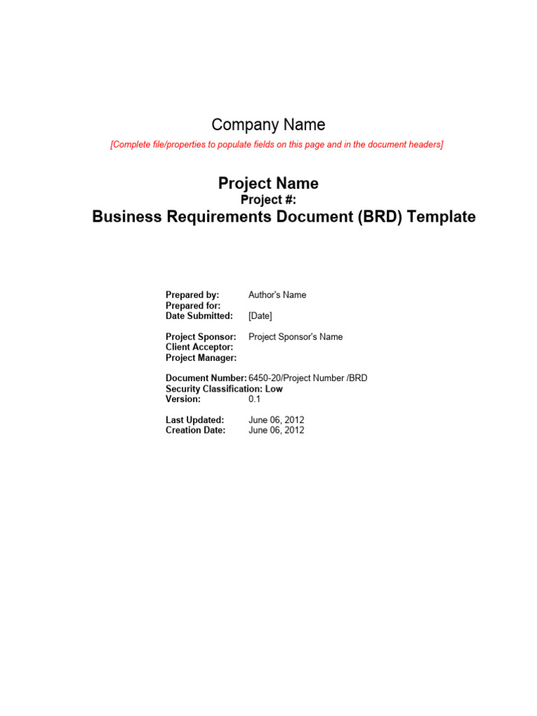 BRD Sample Template | PDF | Use Case | Authentication