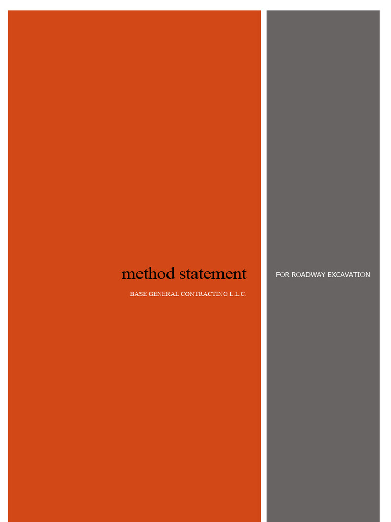 003 - Method Statement - Roadway Excavation | PDF | Occupational Safety ...