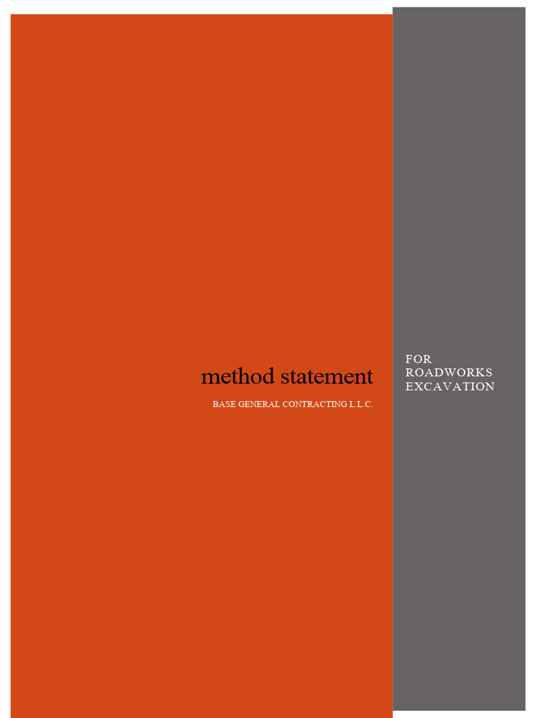 004 - Method Statement - Roadworks Excavation | PDF | Occupational ...