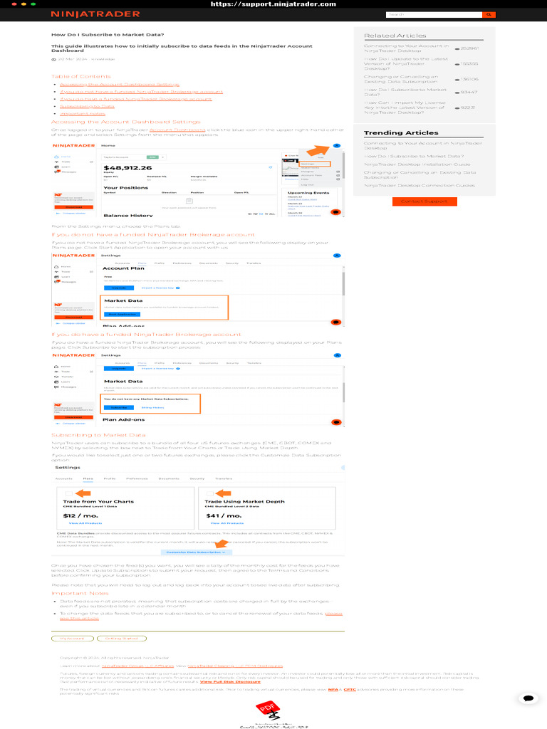 How Do I Subscribe To Market Data! | Download Free PDF | Futures ...