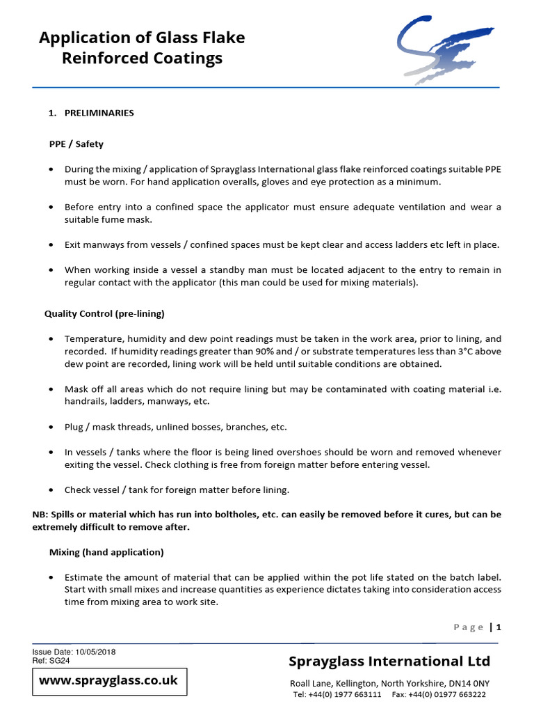SG24 Glass Flake Appl. Guide | PDF | Pump | Personal Protective Equipment