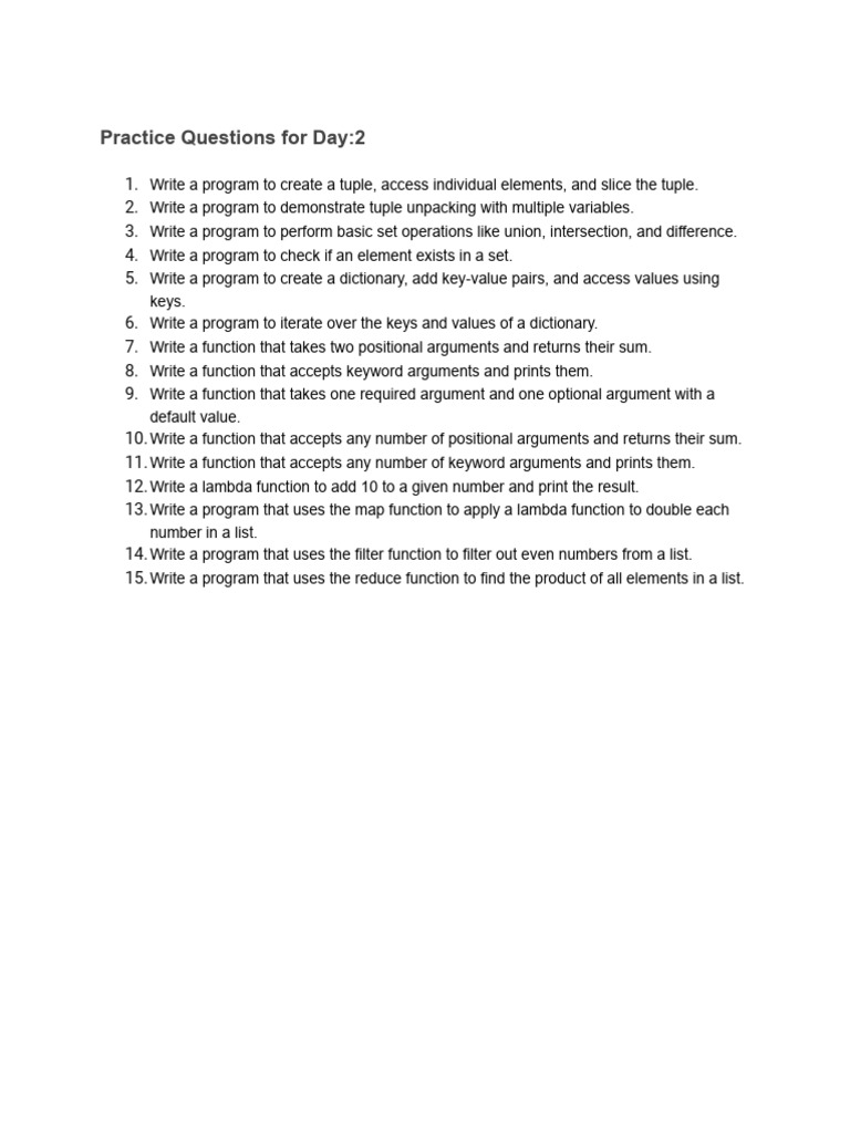 Python Programming Exercises | PDF