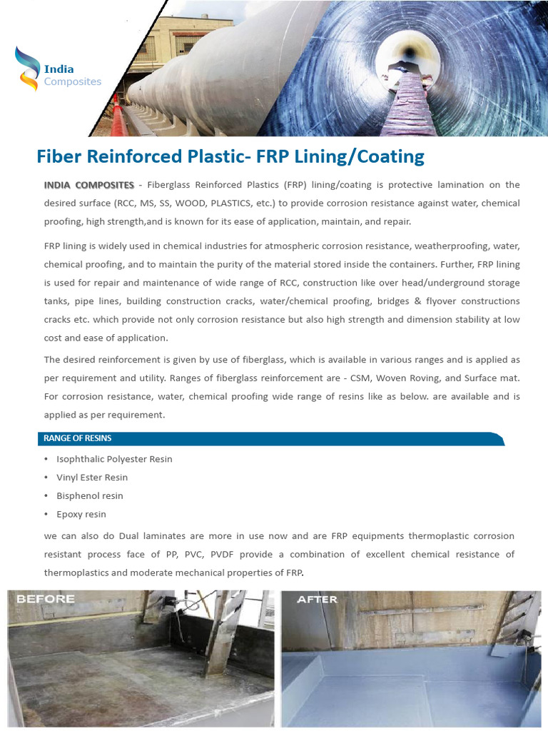 FRP Coating Services | PDF | Fibre Reinforced Plastic | Fiberglass