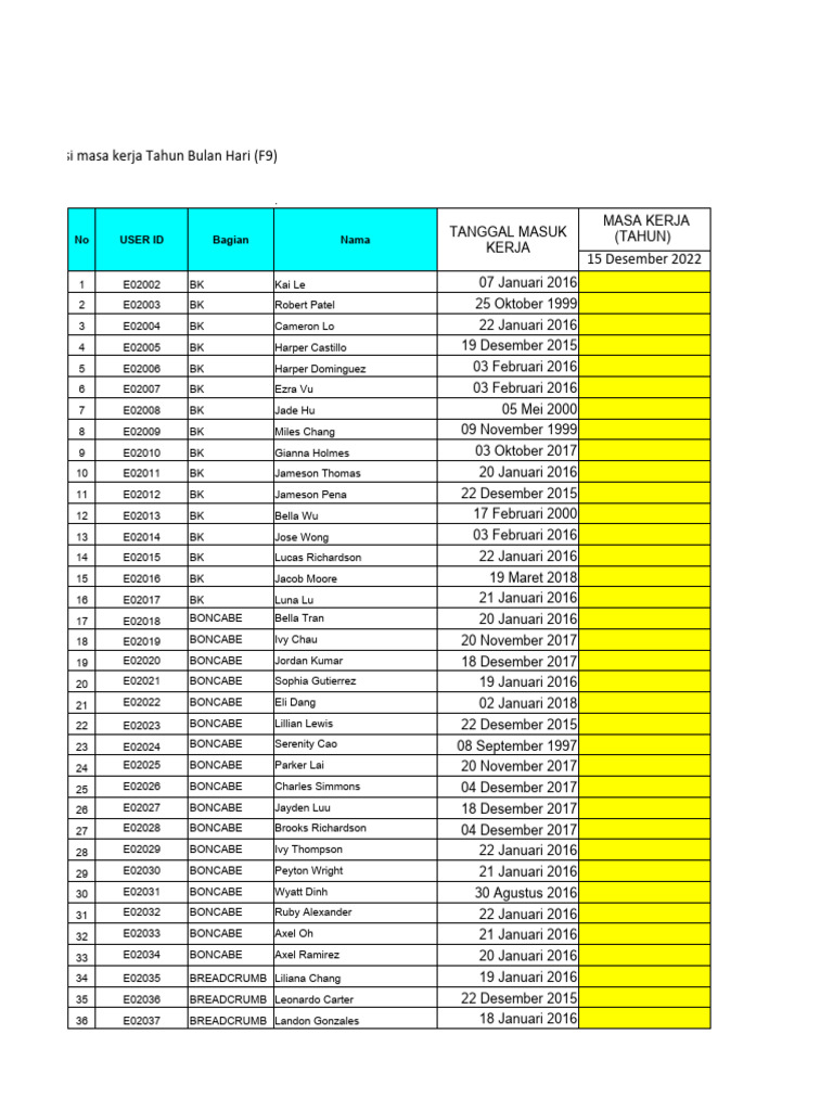 Tes Excel Payroll | PDF