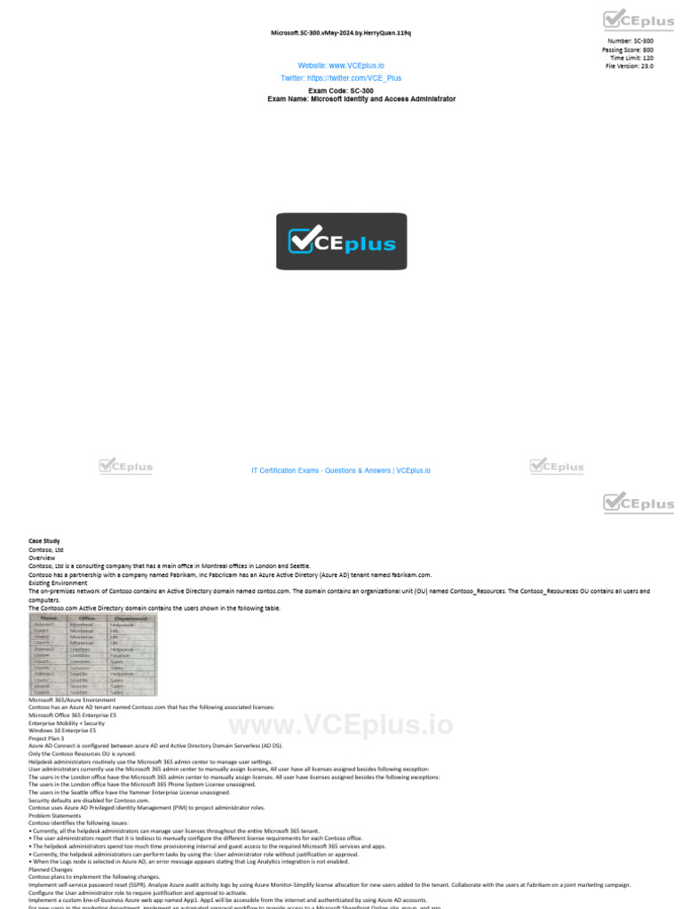 SC-300 Exam Overview and Requirements | PDF | Active Directory ...