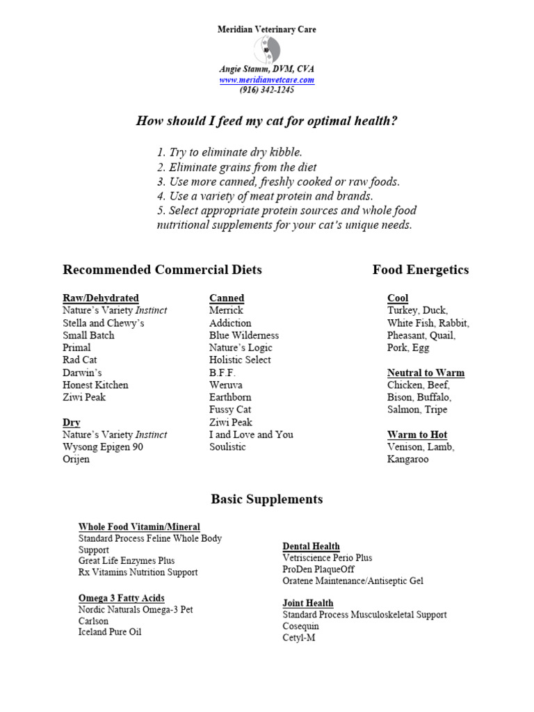 Cat Handout 2014 | PDF | Foods | Diet (Nutrition)