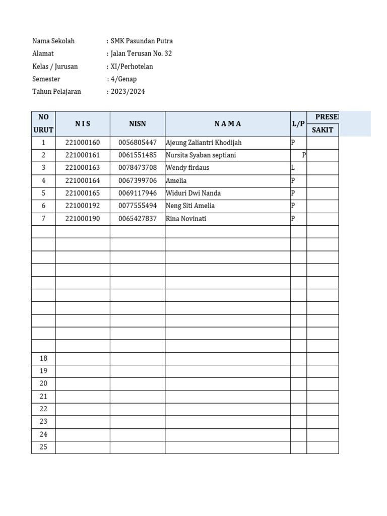 Form Raport Kumer Sts Kelas Xi 2024 | PDF