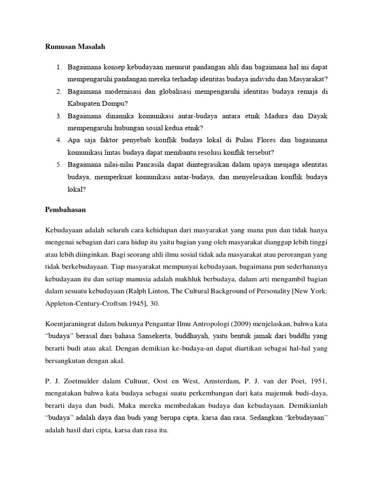 Rumusan Masalah & Pembahasan | PDF | Ilmu Sosial | Sains & Matematika