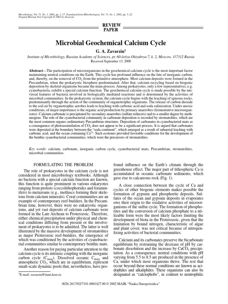 CALCIUM CYCLE | Download Free PDF | Cyanobacteria | Carbon Dioxide