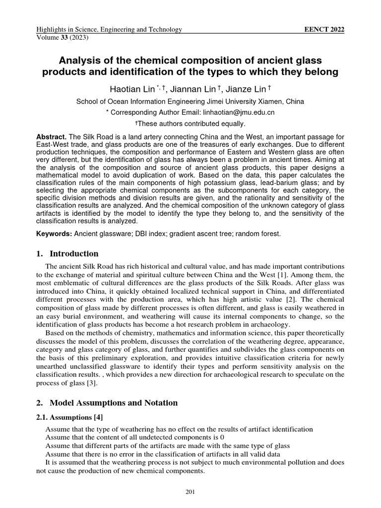 Analysis of The Chemical Composition of Ancient GL | PDF | Algorithms ...