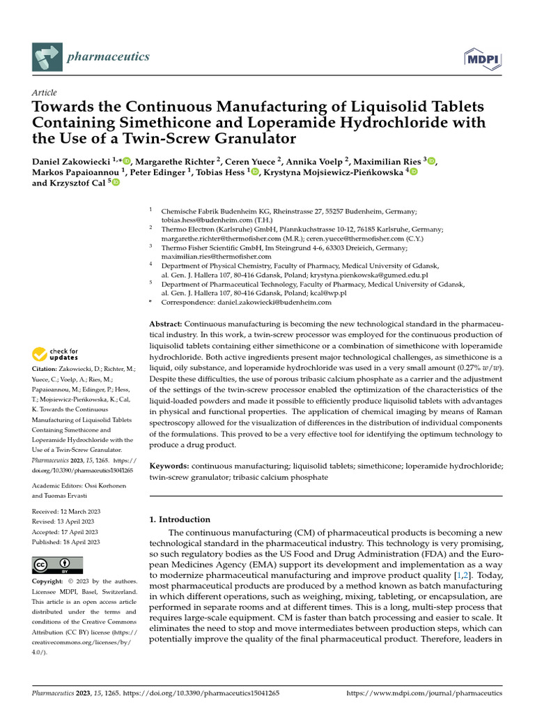 Carrier For Simethicone | PDF | Tablet (Pharmacy) | Adsorption
