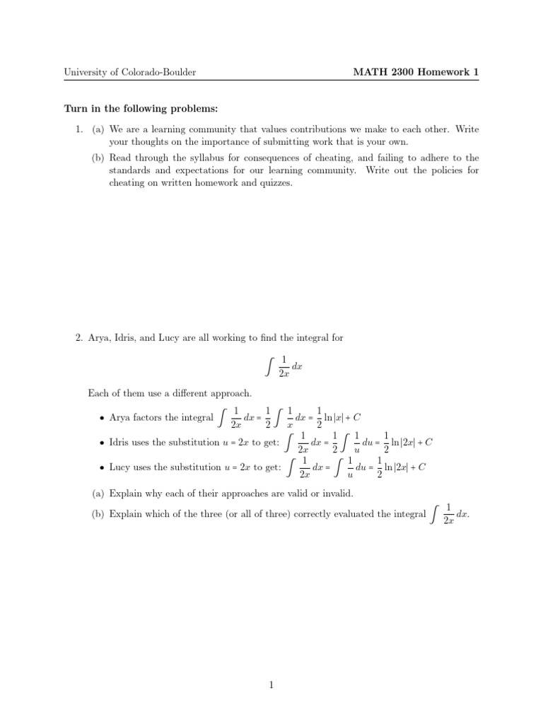 Homework 1 | PDF | Mathematics