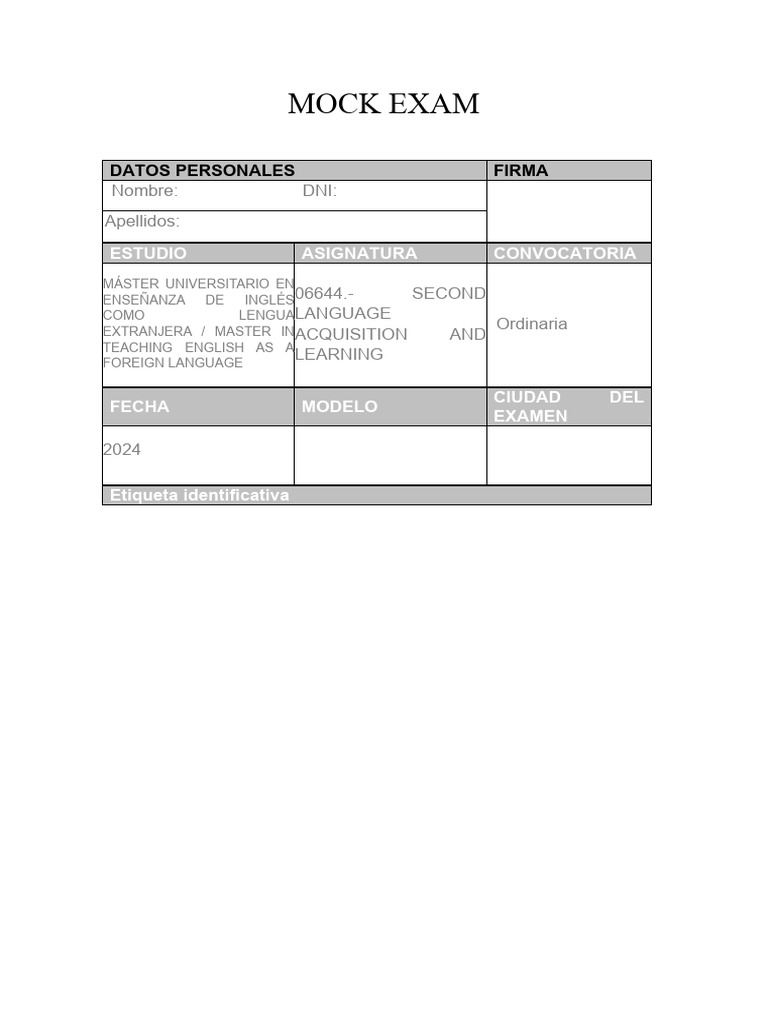 Mock Exam 2024 2C | PDF | Linguistics | Human Communication