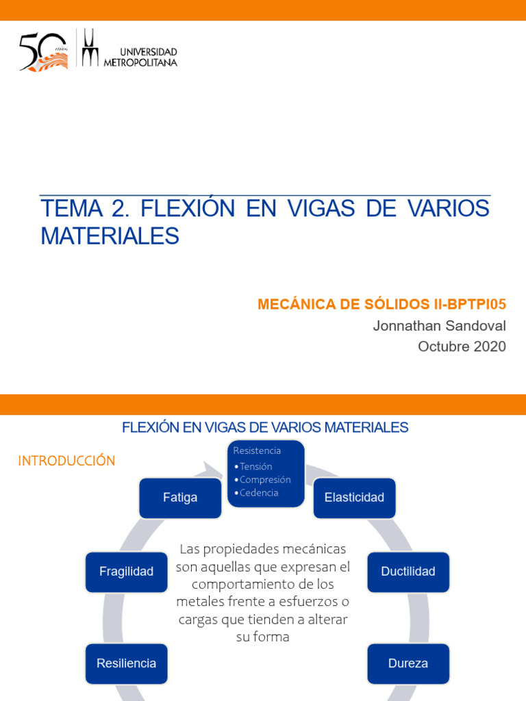 Tema 2. Flexión en vigas de varios materiales | Descargar gratis PDF | Viga (Estructura) | Doblar