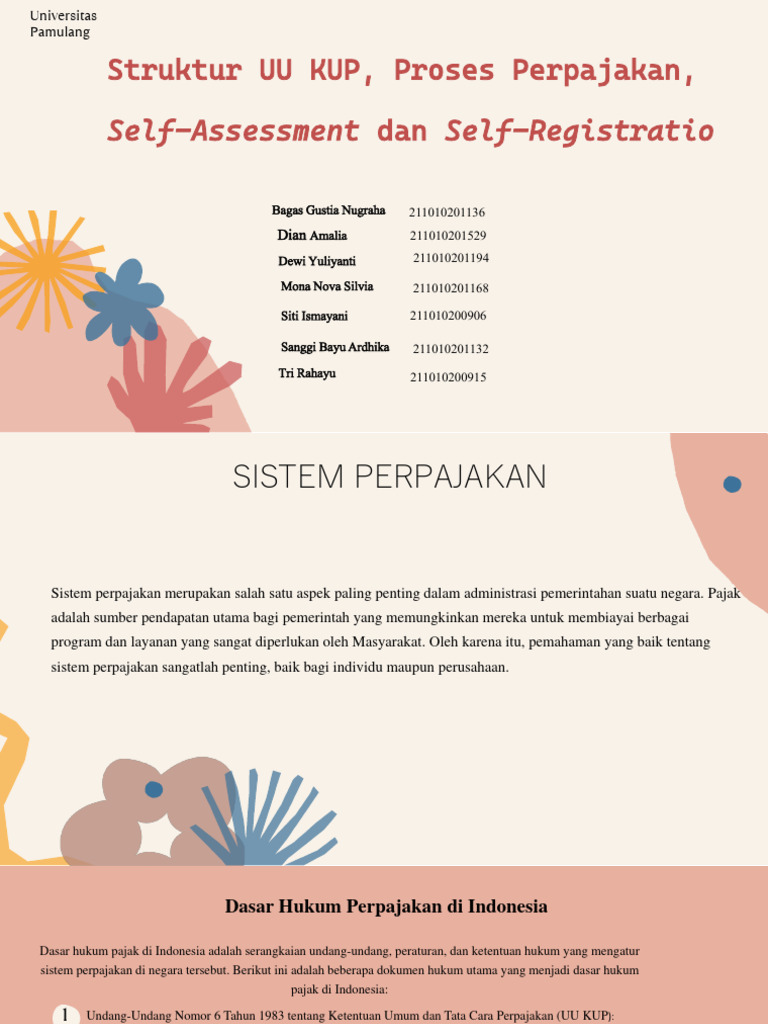 Struktur Uu Kup Proses Perpajakan Self Assessment Dan Self