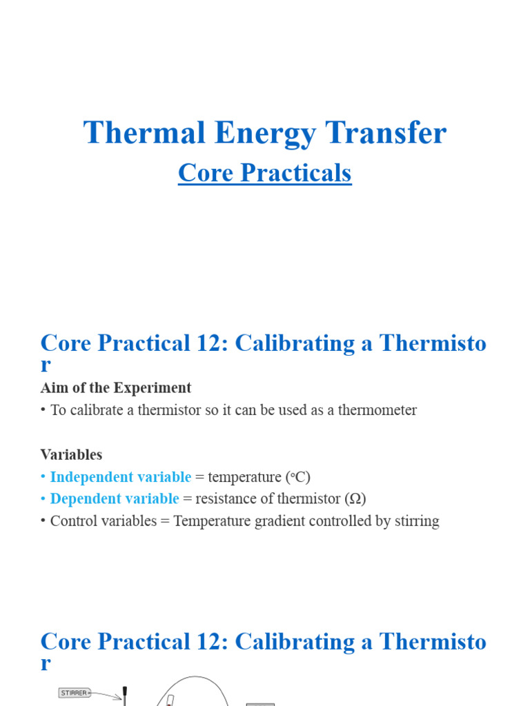 Thermal Energy Transfer - CORE PRACTICALS | PDF | Temperature | Electrical Resistance And ...