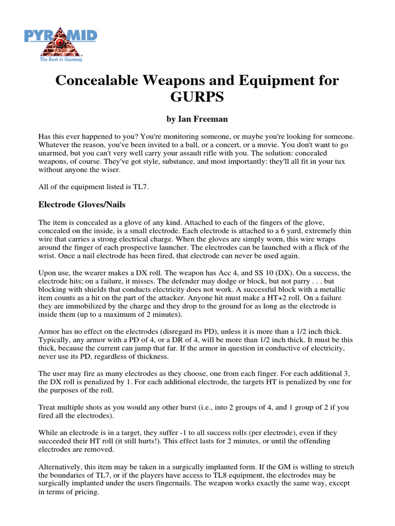 Concealable Weapons And Equipment | Download Free PDF | Shoe | Dagger
