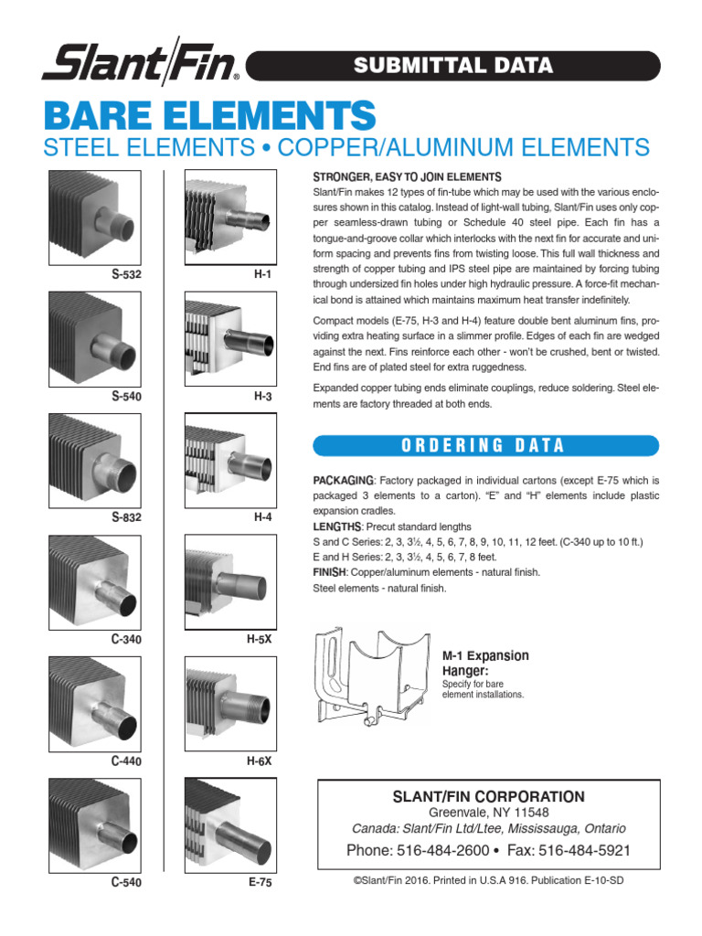Bare Element Submittal Data 916 | Download Free PDF | Pipe (Fluid ...