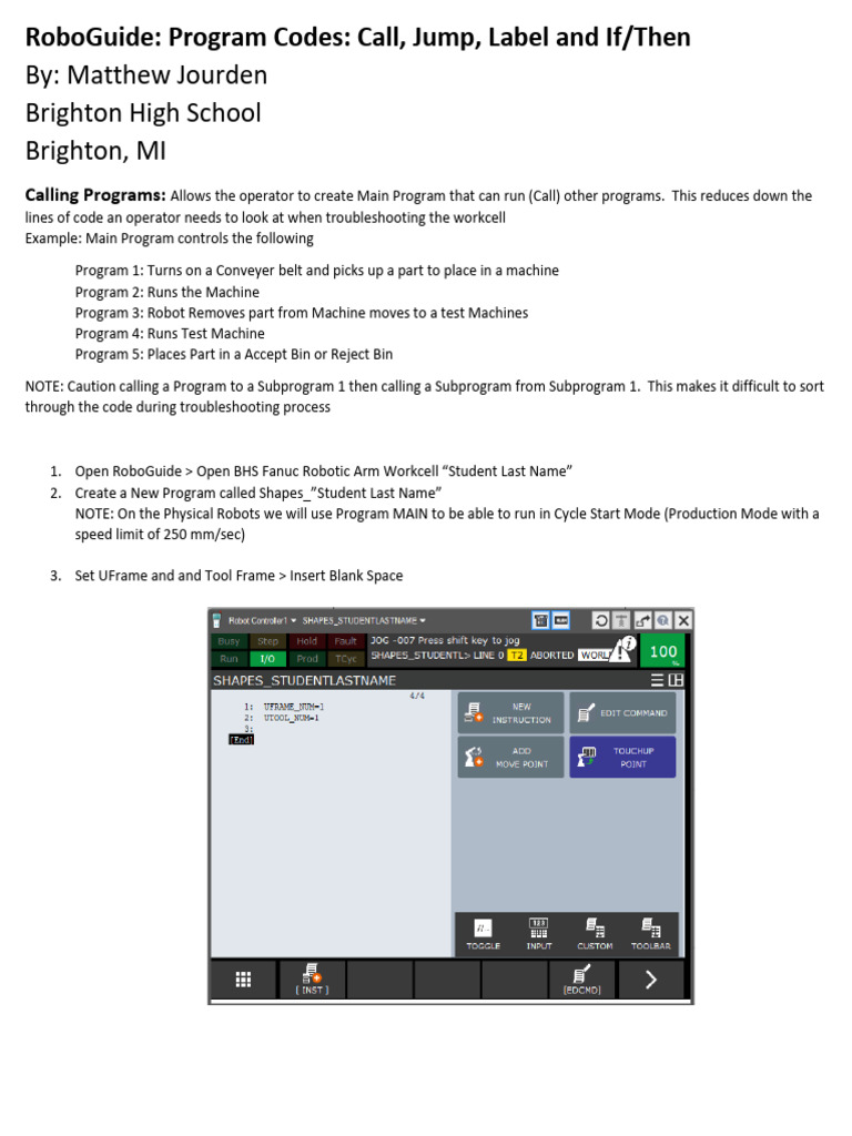 6a Roboguide Call_Jump_Label | Download Free PDF | Control Flow ...