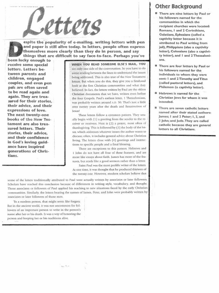 Paul's Letters - Information | PDF