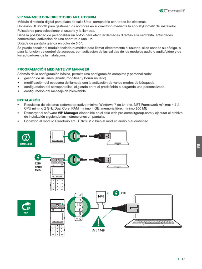 Comelit Pitamo Mp-Ut9260m | PDF | Relé | Teclado