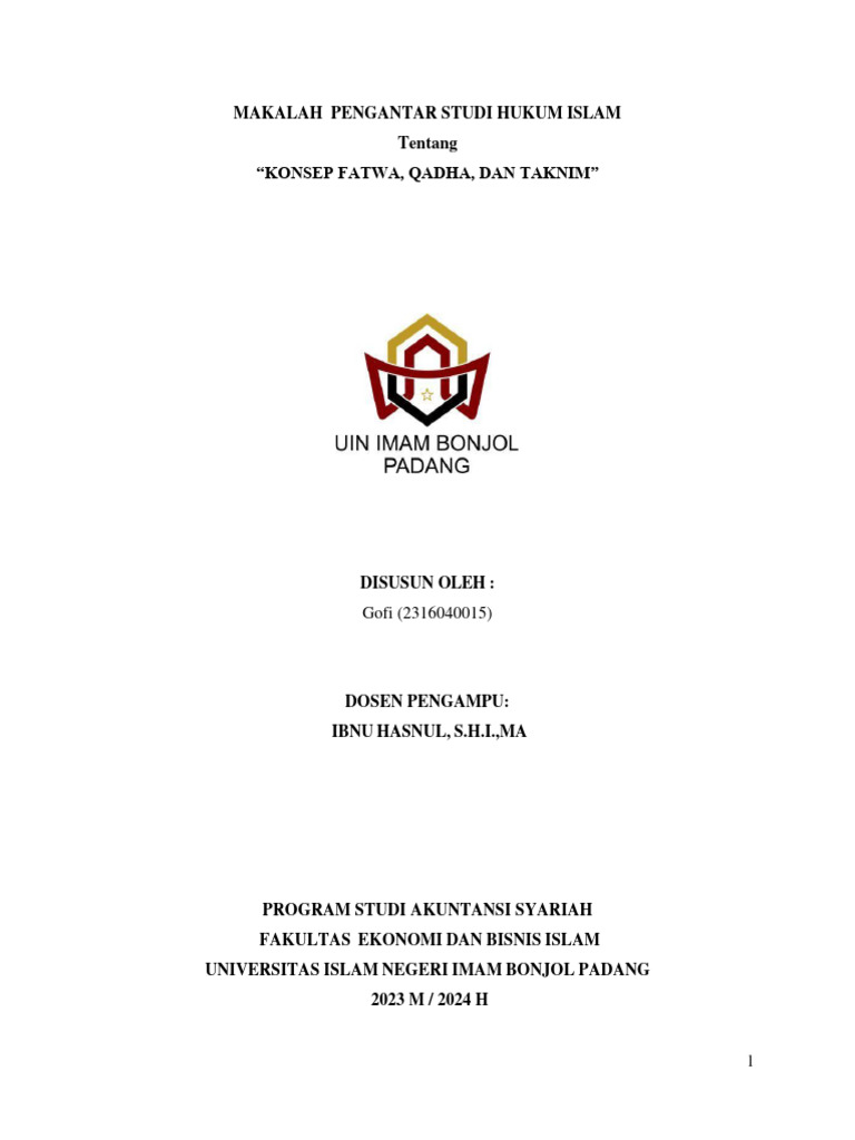 Makalah PSHI Kelompok 12 Gofi. | PDF