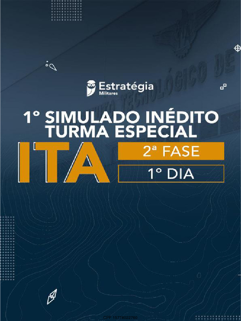 1º Simulado Inedito Turma Especial 2 Fase ITA - 1º Dia - Caderno de Questoes | PDF | Círculo ...