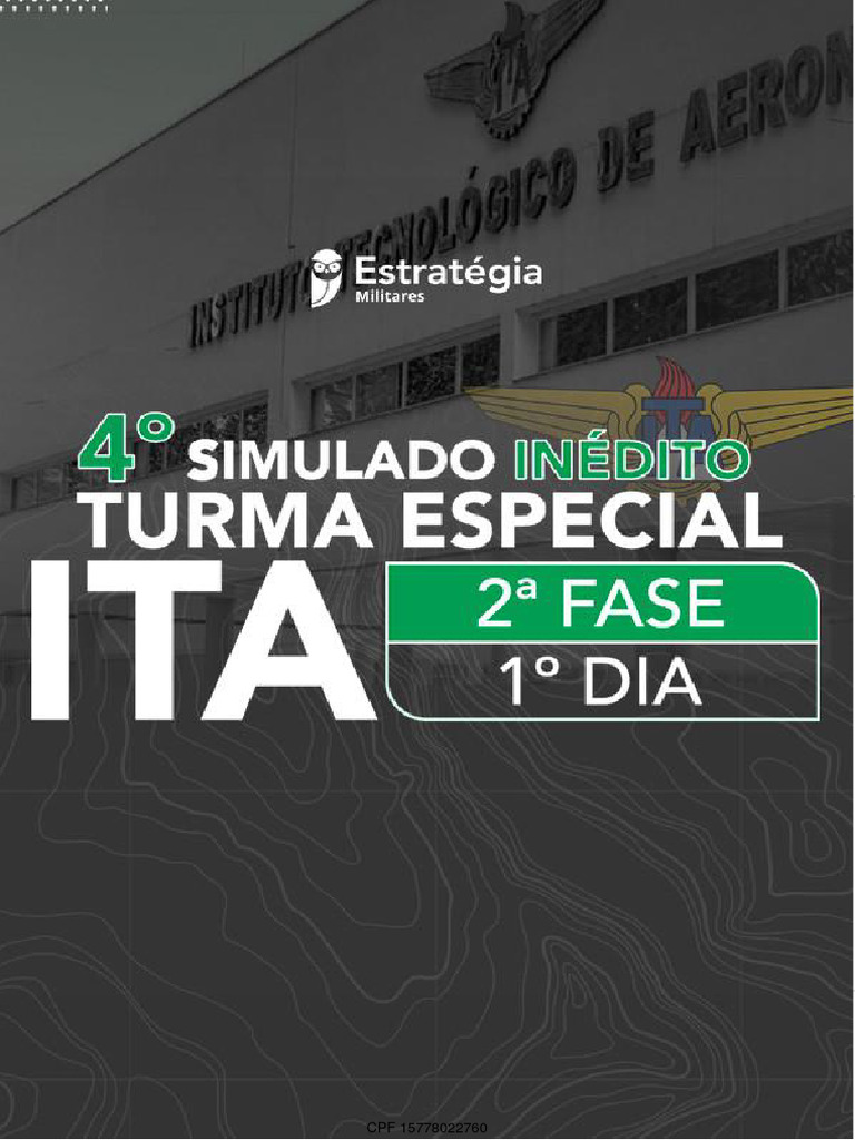 4 Simulado Turma Especial Ita 2 Fase 1º Dia - Questoes | PDF | Número real | Determinante
