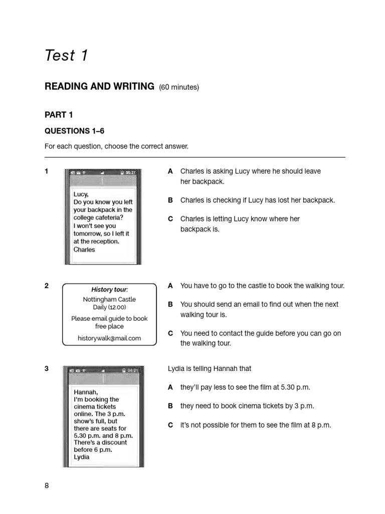 Reading Ket | PDF