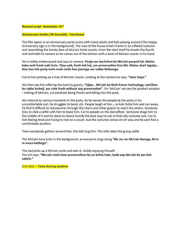 McCain Snacks Anniversary Party Ad | PDF | Language Arts & Discipline ...