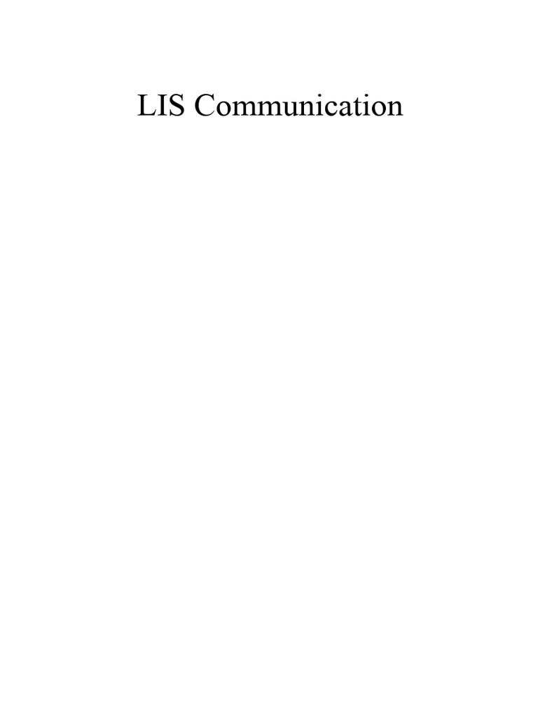 LIS Communication User Manual V1.04 | PDF | Computer Engineering ...