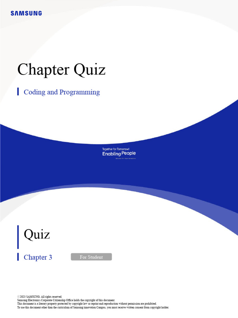 SIC - C&P - Chapter 3 - Quiz - Rev2.0 | PDF | Function (Mathematics) | Anonymous Function