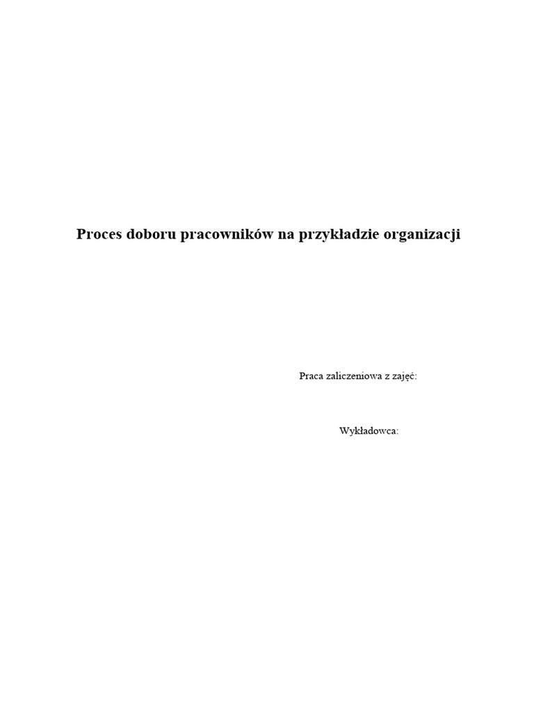 Dobór Pracowników | PDF