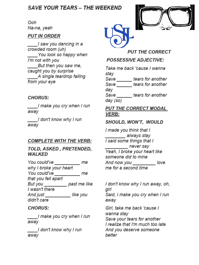 Save Your Tears | PDF