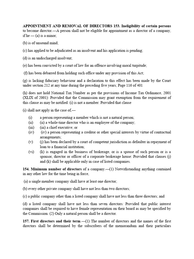 Appointment And Removal Of Directors 153 Pdf Dividend