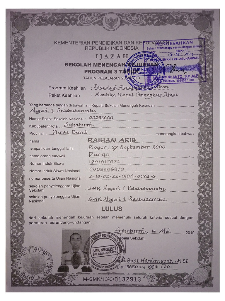 FP Ijazah Legalisir Raihan | PDF