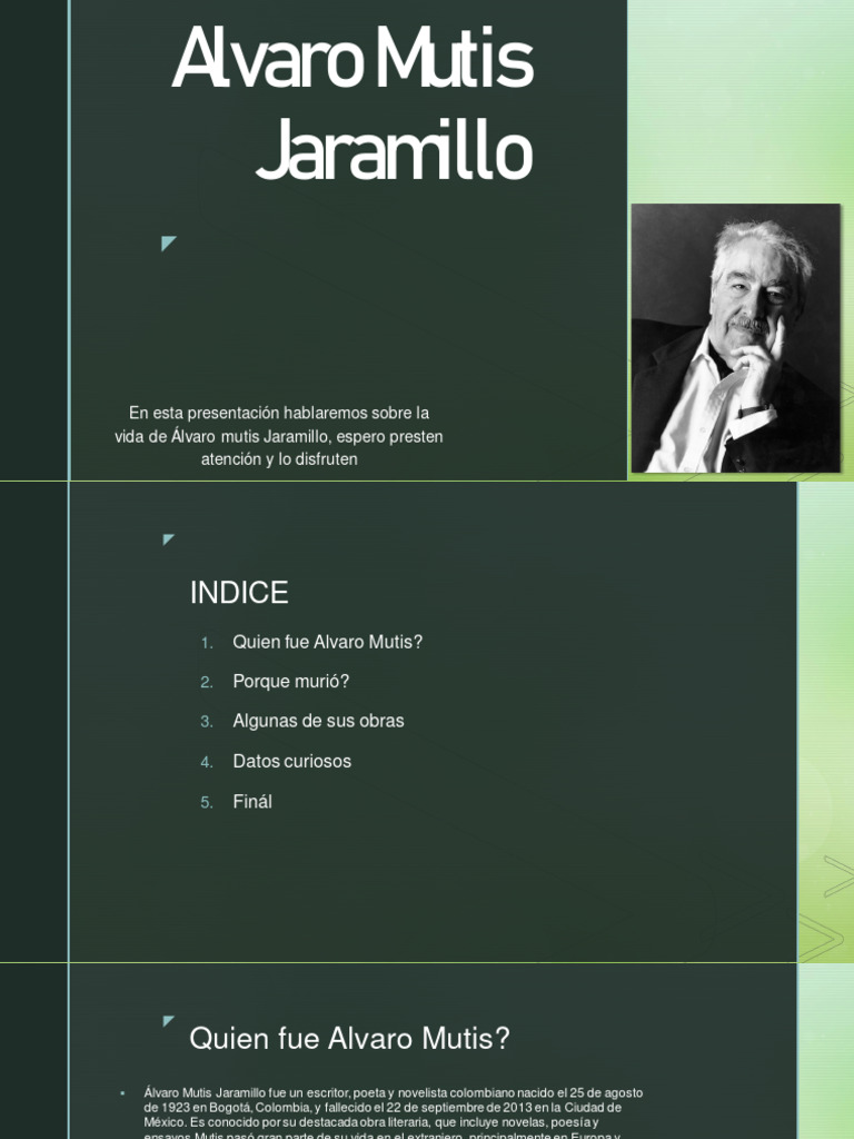 Biografía de Álvaro Mutis Jaramillo | PDF