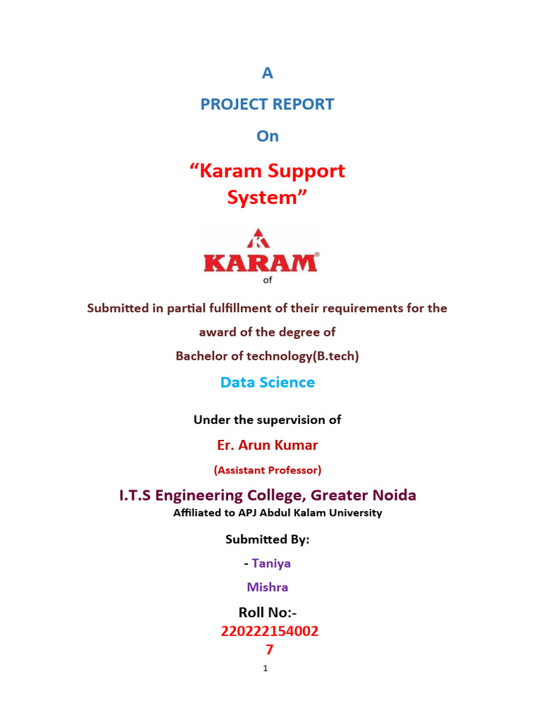 Karam Support System Project Report | PDF | Software Testing ...