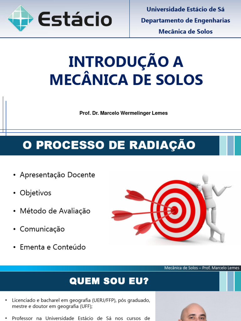 Mec Solos - Aula 1 - Prof. Marcelo Lemes | PDF | Mecânica dos solos | Engenharia