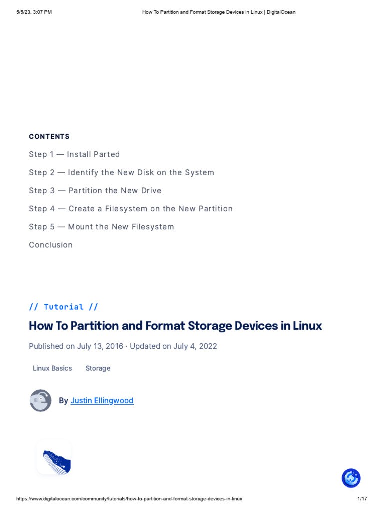 Ubuntu - How To Mount A New Disk Partition and Format Storage Devices ...