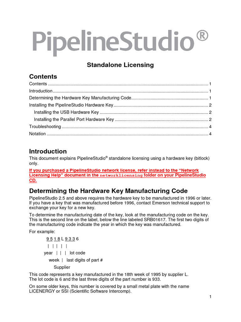 Pipeline Studio - Standalone Licensing Help | Download Free PDF | Computer Hardware | Electronics