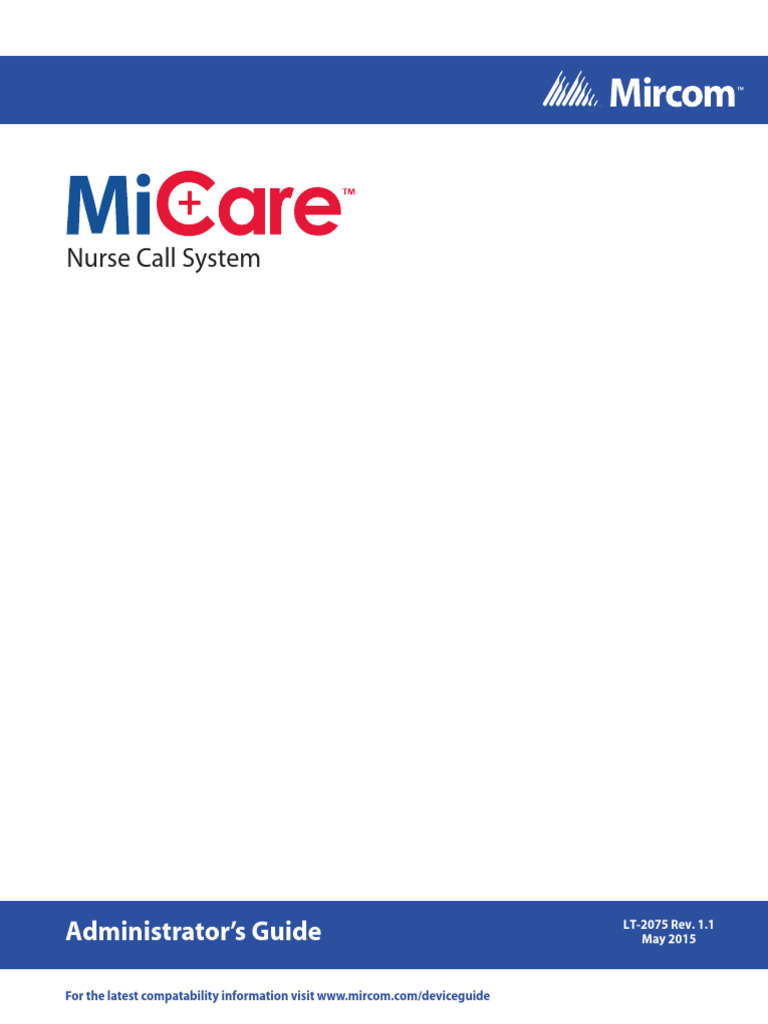 LT-2075 MiCare NurseCall Central AdminGuide | PDF | Login | Password