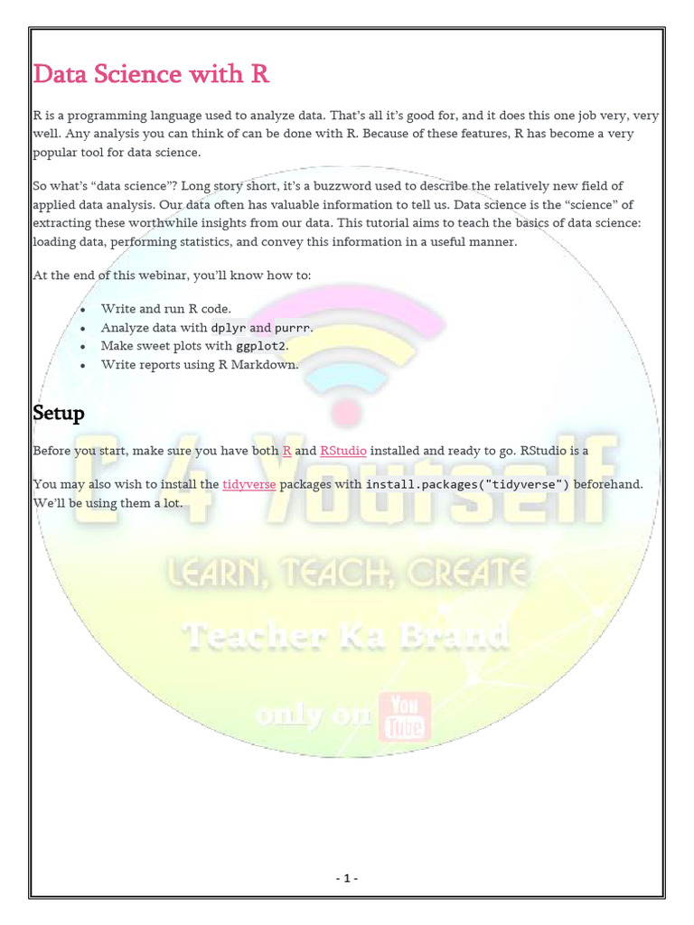 Data Science with R | PDF | Logarithm | Exponential Function