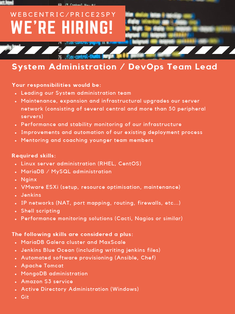 System Administration Team Lead Role | PDF