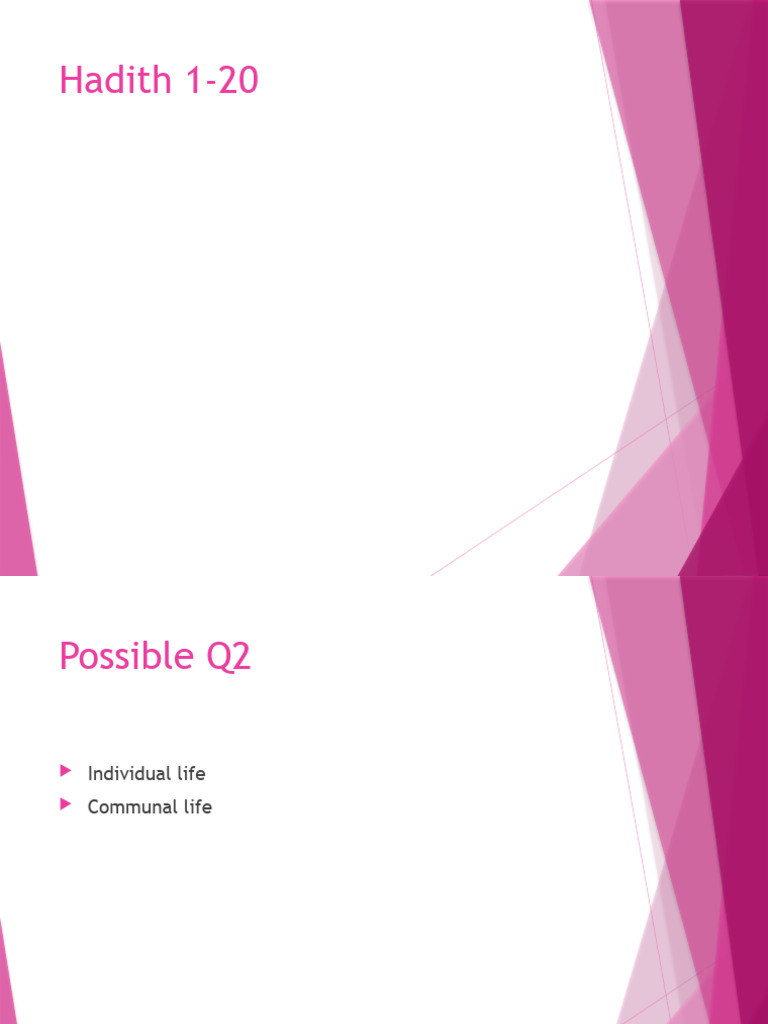 Hadith 1 20 Ppts Pdf Jihad Hadith