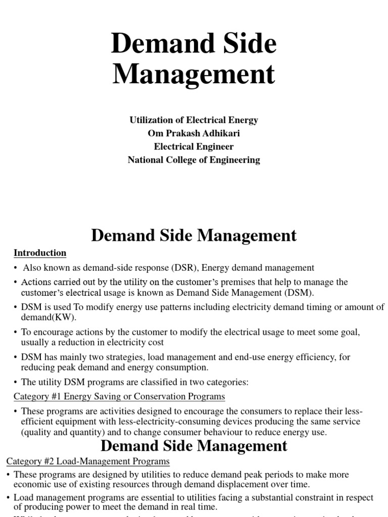 1 Demand Side Management | PDF | Capacitor | Efficient Energy Use 1 Demand Side Management | PDF | Capacitor | Efficient Energy Use