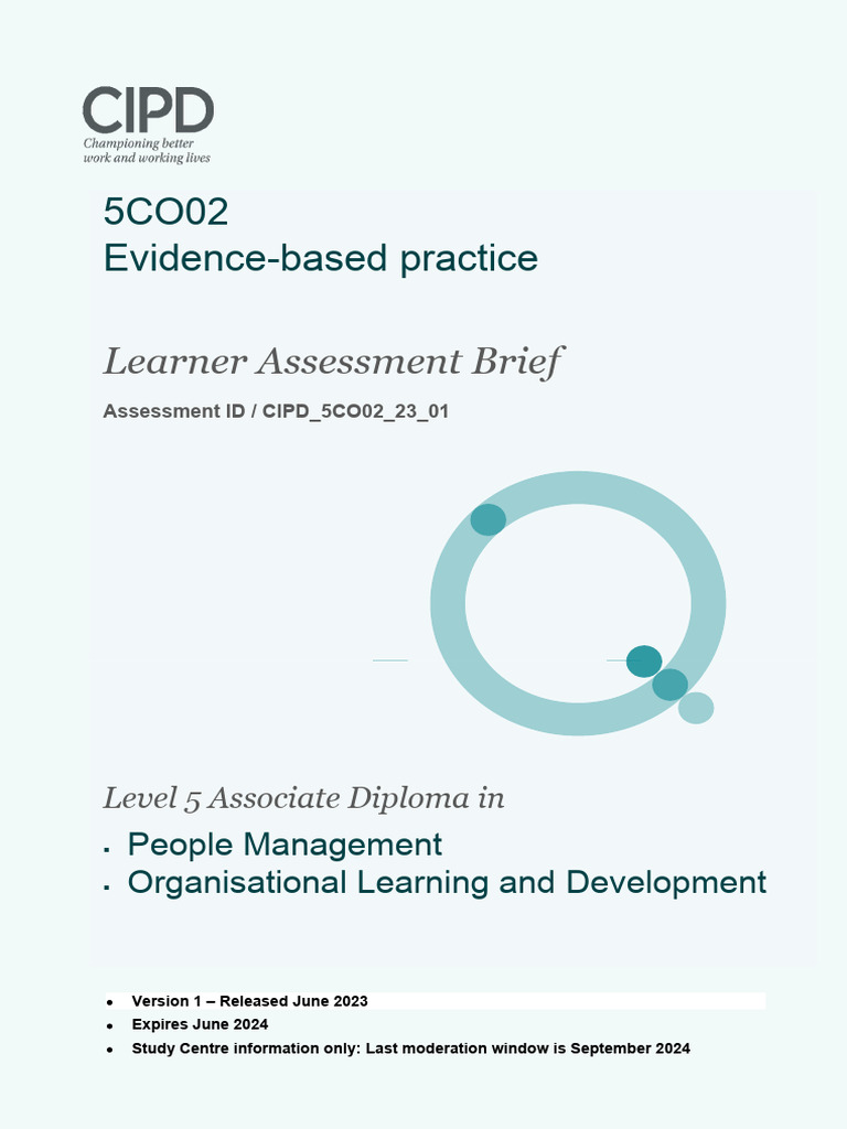 Learner Assessment Brief - CIPD - 5CO02 - 23 - 01 | PDF | Evaluation ...