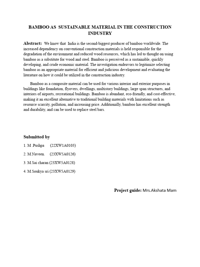 Bamboo As A Reinforcement | PDF | Science & Mathematics